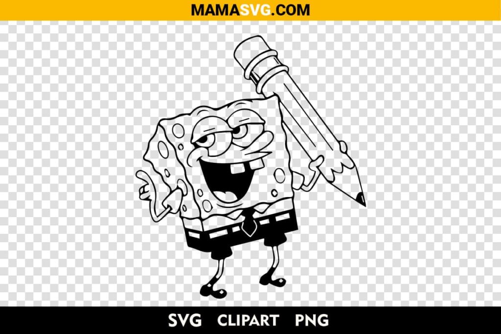 Spongebob Svg Black And White Free